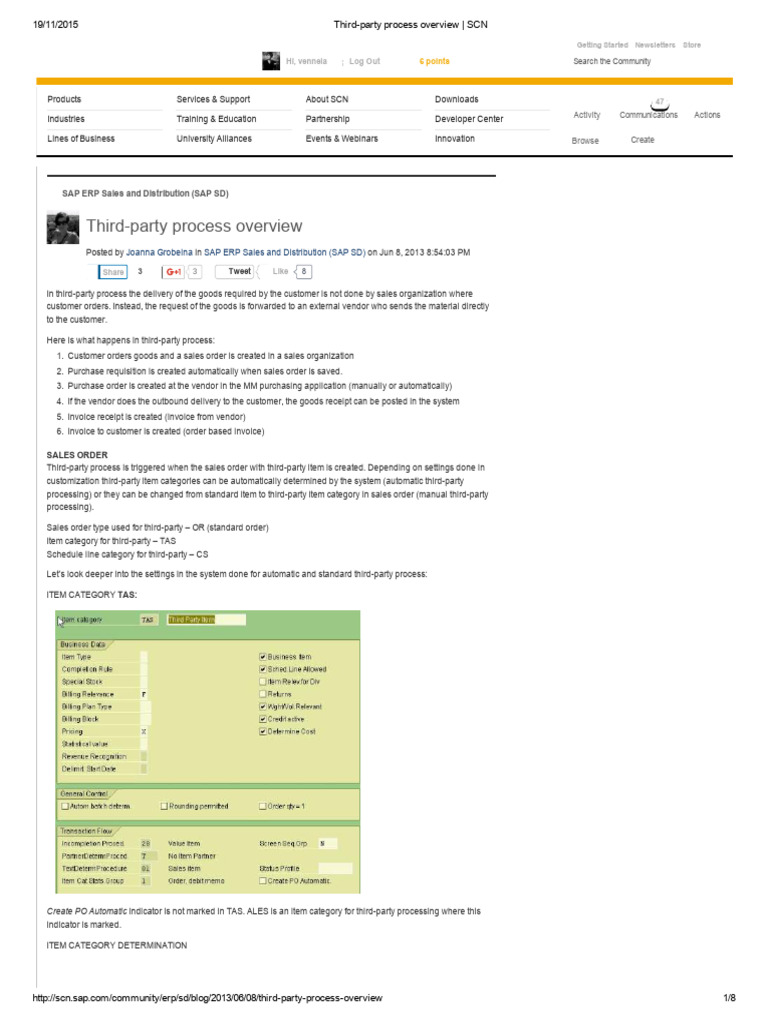 Third-Party Process Overview - SCN | PDF | Receipt | Goods