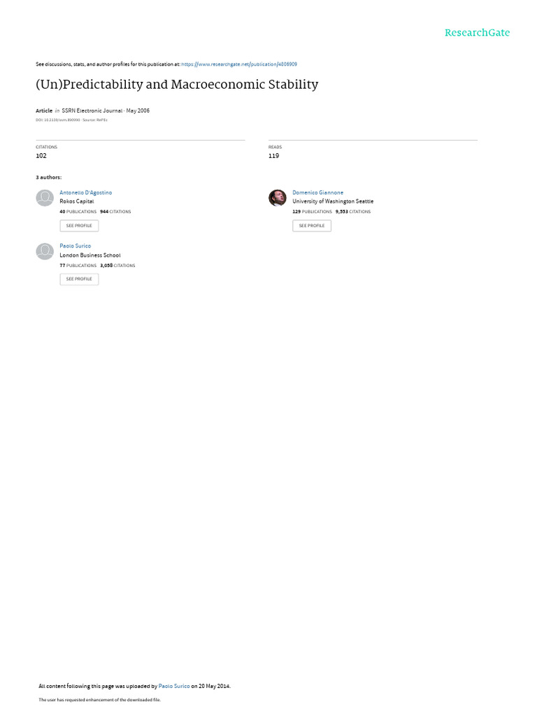 unpredictability of macroeconomic | PDF | Forecasting | Inflation