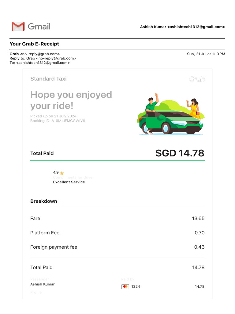 14$ Your Grab E-Receipt | PDF