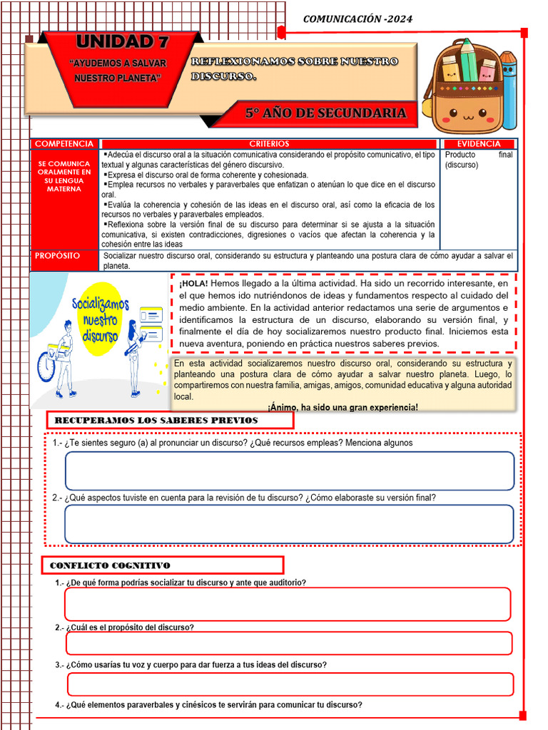 5º Sec. Comun. Ficha de Actv 10-2024 | PDF