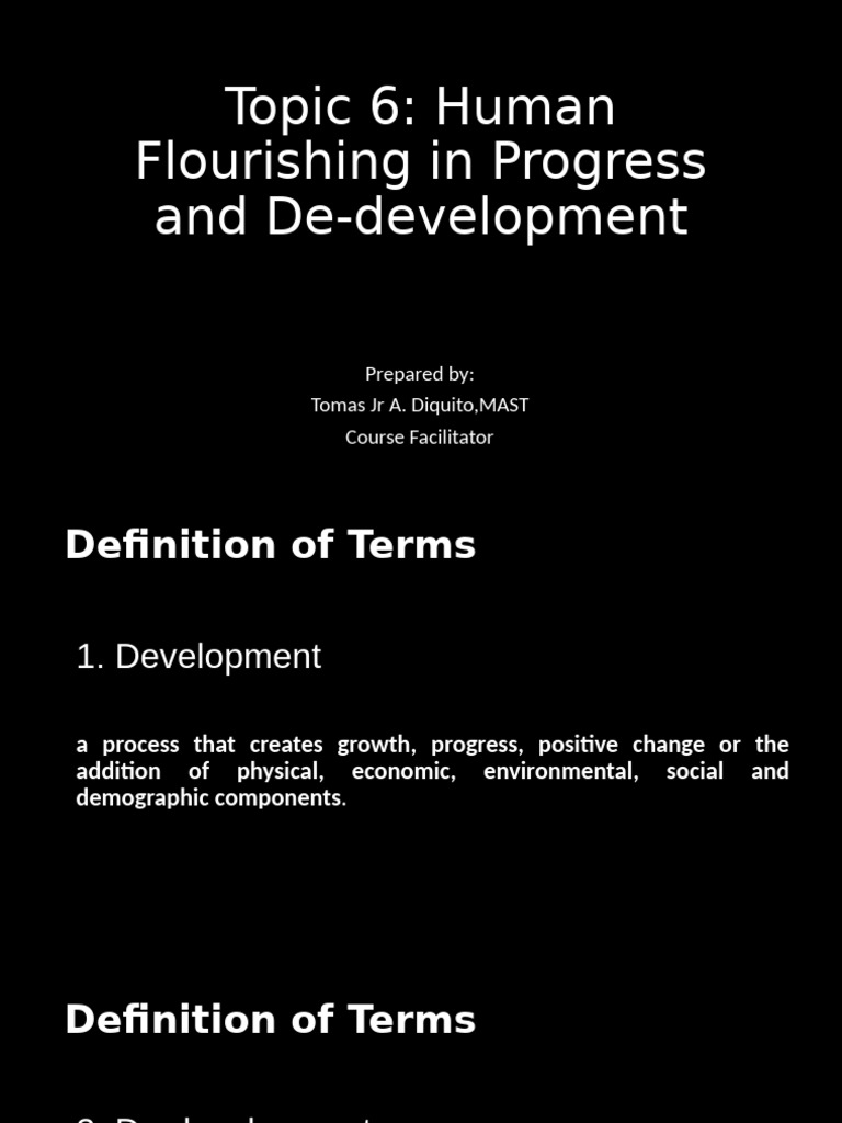 Topic 6. Human Flourishing in Progress and De-Development | PDF ...