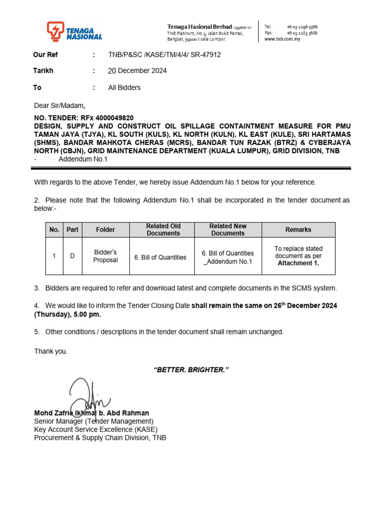 Oil Spill Containment Tender Addendum | PDF | Concrete | Building Engineering