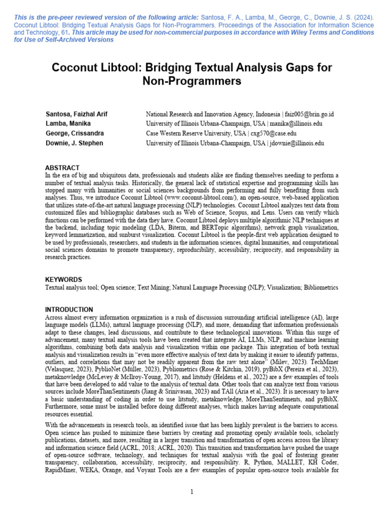 Coconut Libtool: Bridging Textual Analysis Gaps For Non-Programmers ...