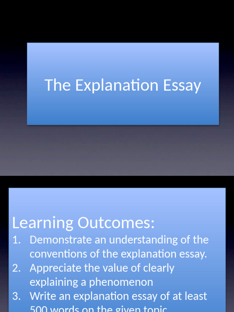 Explanation Essay | PDF