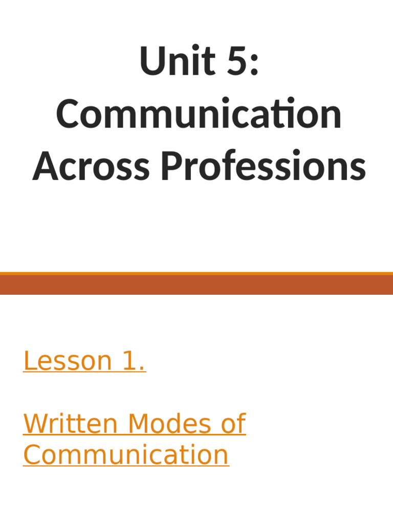 Written Modes of Professional Communication 1 | PDF | Memorandum | Paragraph