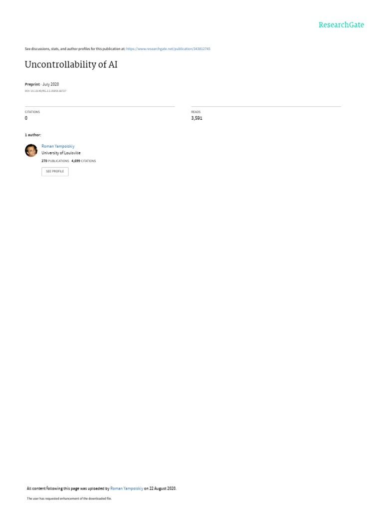 uncontrollability-of-ai | PDF | Artificial Intelligence | Intelligence ...