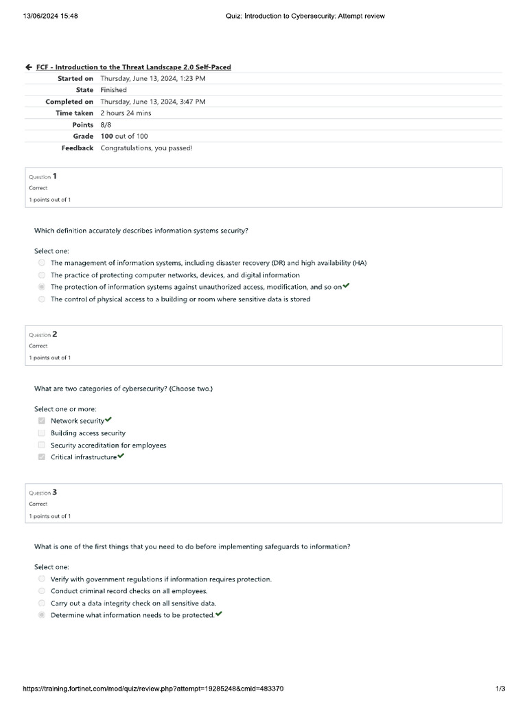 Test Introduction To The Threat Landscape 2 0 Self Paced Pdf