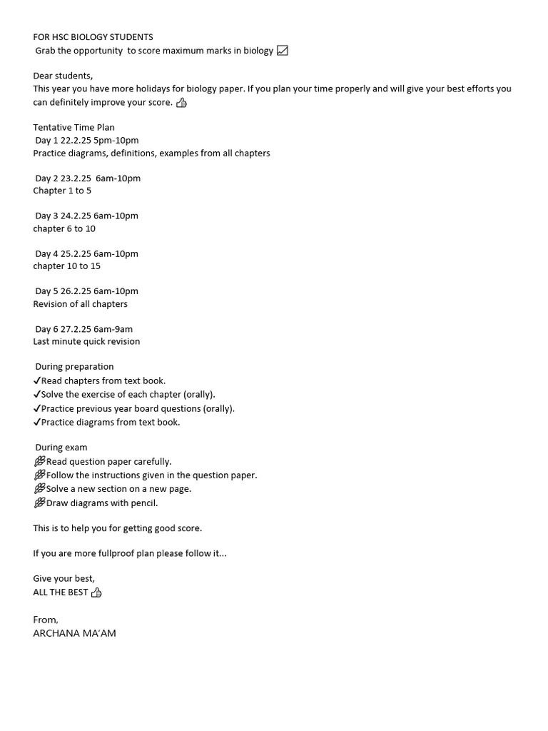 For HSC Biology (From Archana Mam) .3a94c61 | PDF