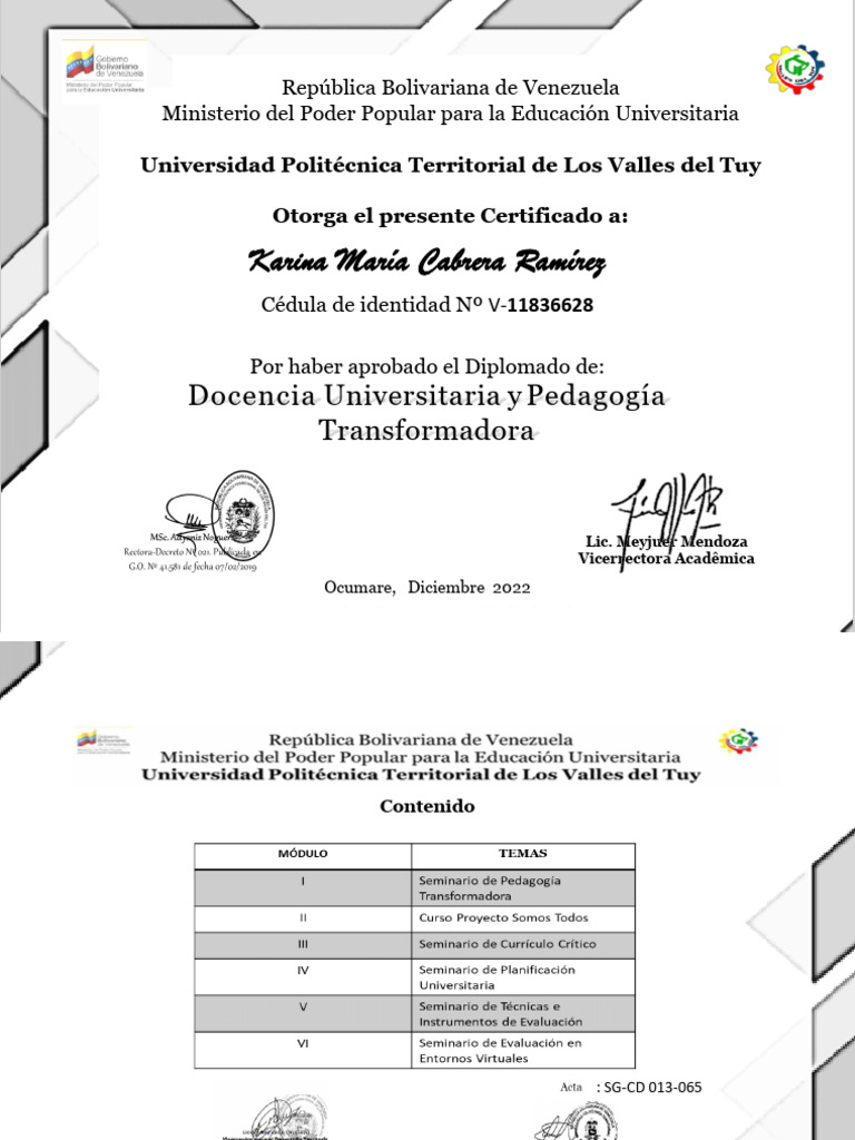 Docencia Univ Uptvt | PDF