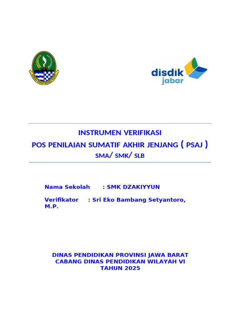 Instrumen - Monev - POS PSAJ - 2025 | PDF