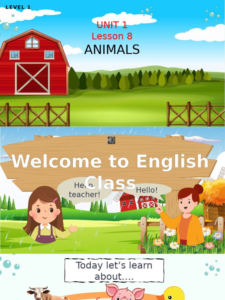 UNIT 1 ANIMALS LESSON 8 | PDF