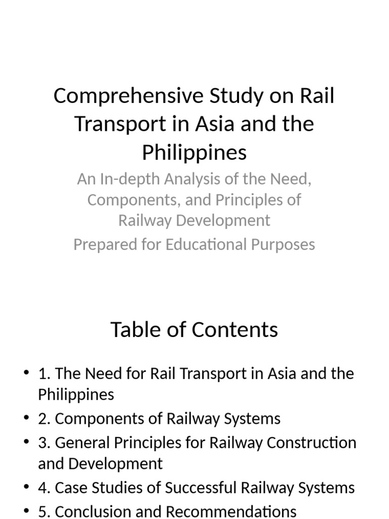 Comprehensive Rail Transport Study | PDF | Transport | Rail Transport