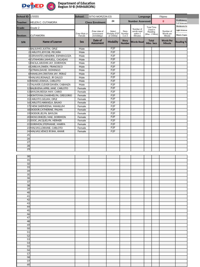 R4B EoSY G2 Scoresheet 2 | PDF | Languages Of Asia | Human Communication