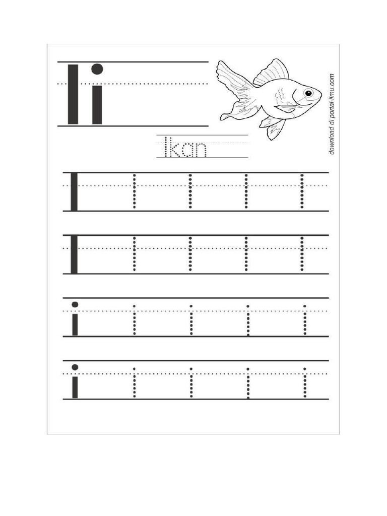 Menulis Huruf Dengan Titik Anak TK | PDF