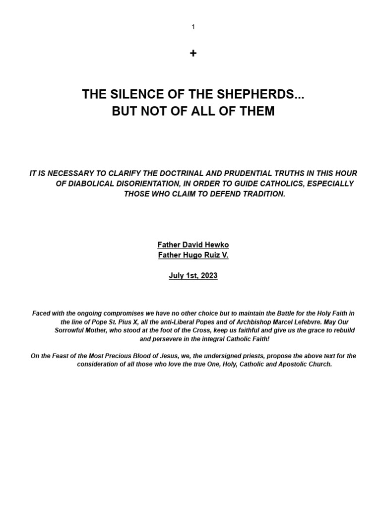 Doctrinal Statement of Catholic Resistance-SSP | PDF | Christian Church ...