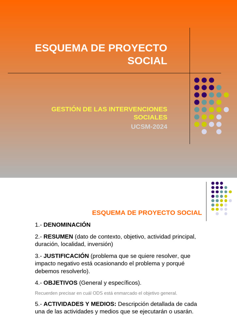 Esquema de Proyecto Social UCSM 2024 | PDF