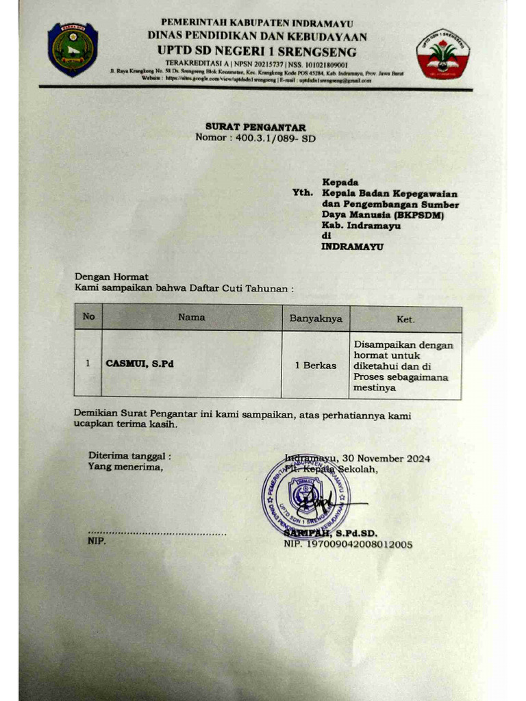 Surat Pengantar | PDF