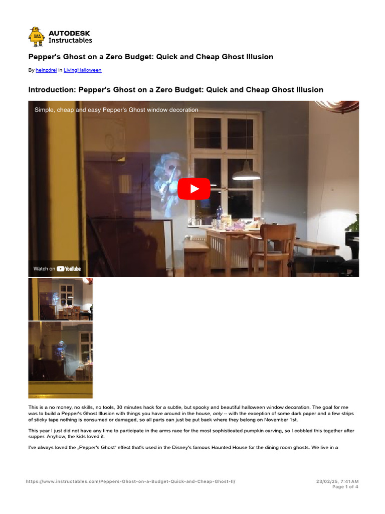 DIY Pepper's Ghost Illusion Guide | PDF