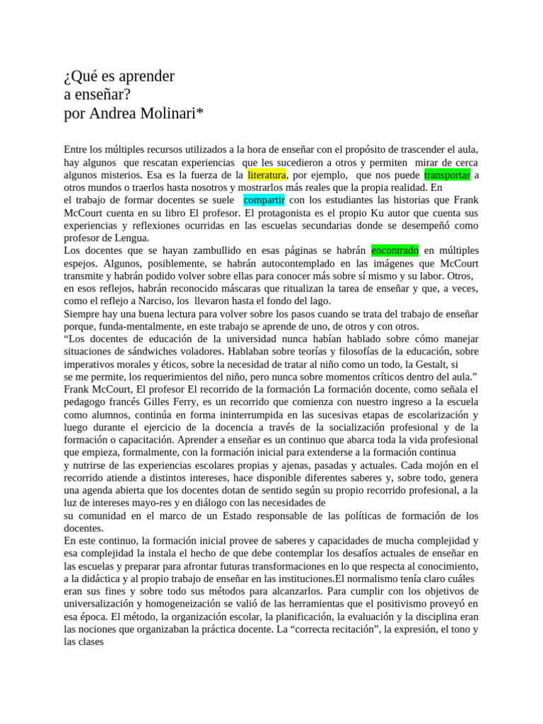 Qué Es Aprender | PDF | Enseñando | Maestros