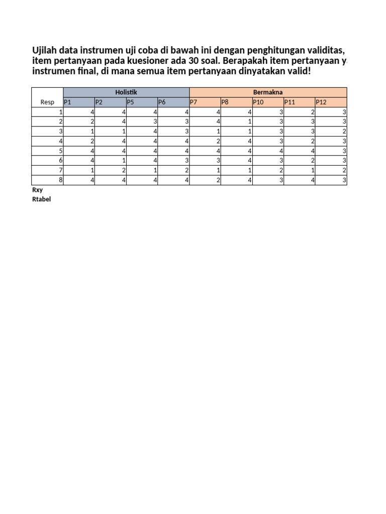 PR Uji Validitas 05032025 | PDF