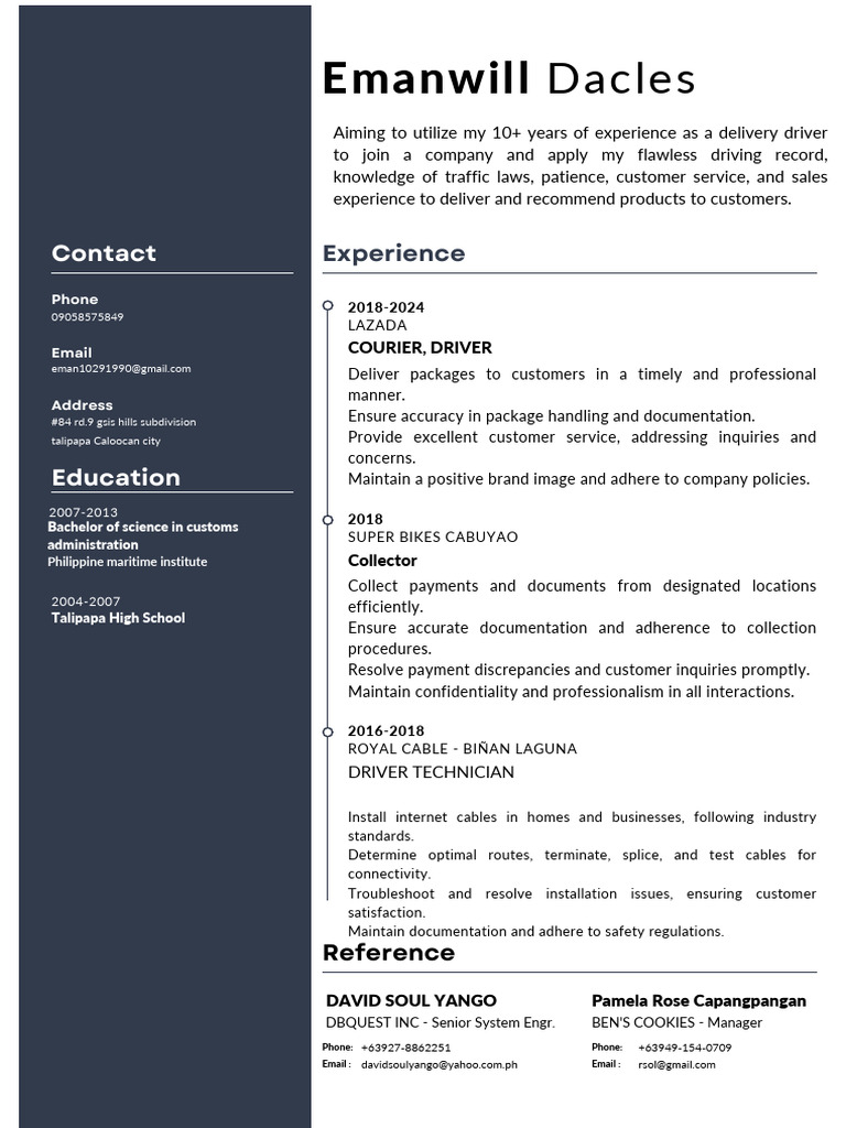 Black White Minimalist CV Resume | PDF