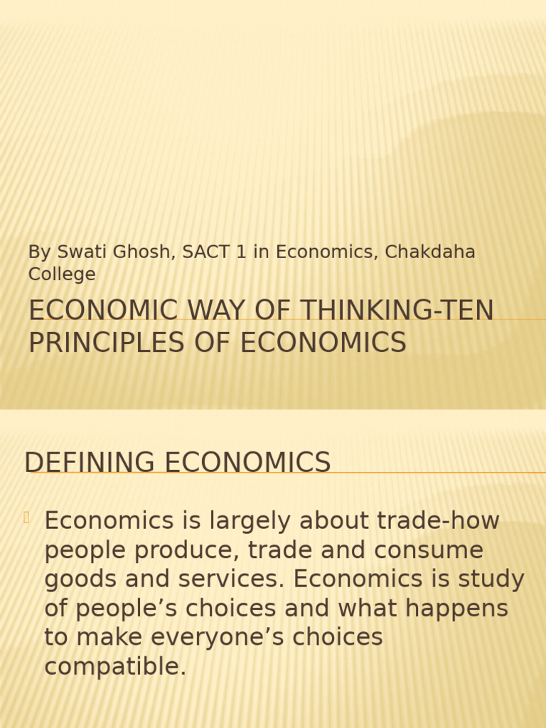 Microprinciples Topic1 Slide 1 Defining Economics | PDF | Economics ...