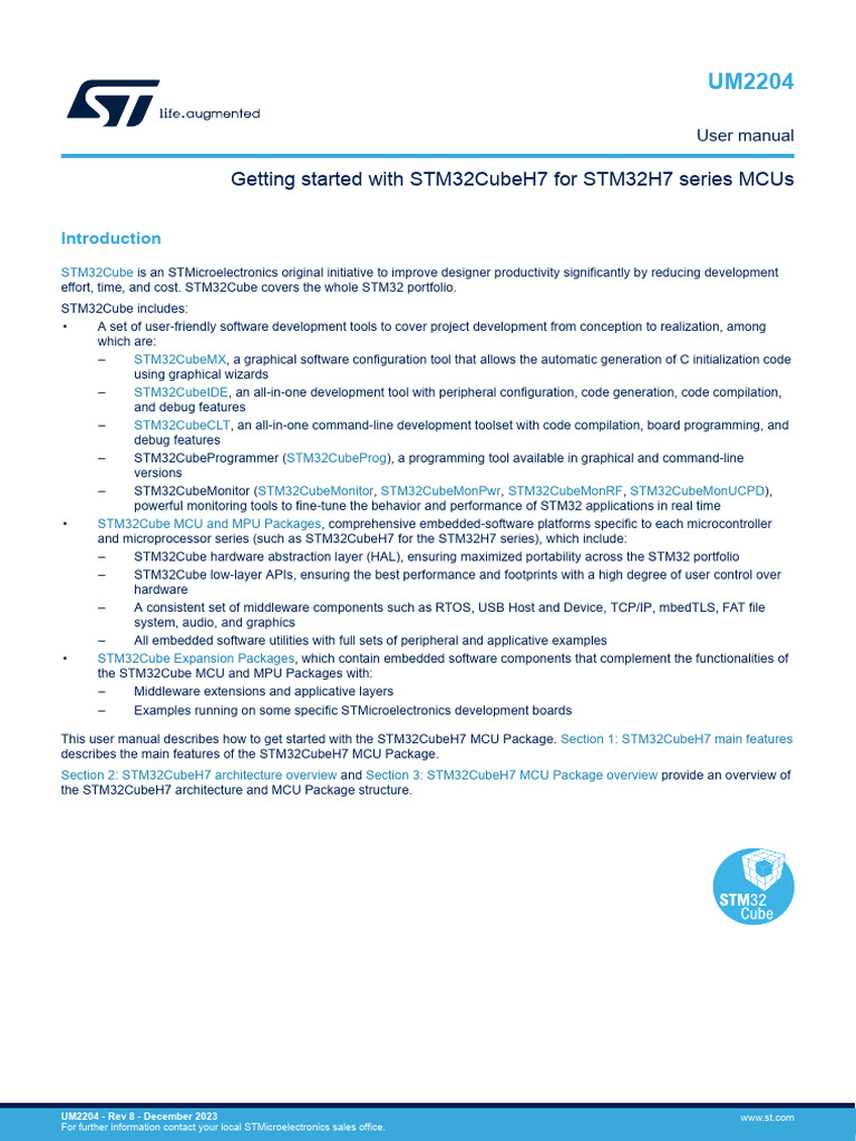 Getting Started With Stm32cubeh7 For Stm32h7 Series Mcus Pdf Computer Memory Booting