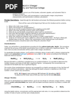 Acetic Acid Titration in Vinegar Lab | PDF | Titration | Chemistry
