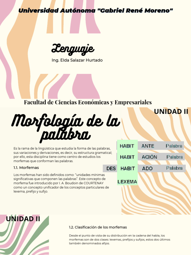 Unidad Ii Cup Lenguaje - Ing. Elda Salazar | PDF | Palabra | Verbo