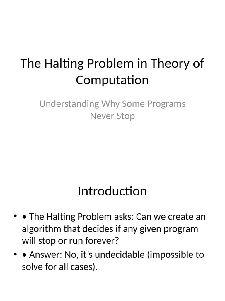 Halting Problem Presentation | PDF