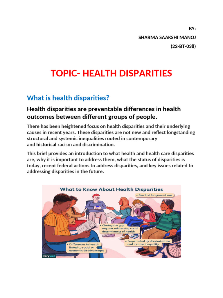Health Disparities (22-bt-038) | PDF | Health Equity | Health Care