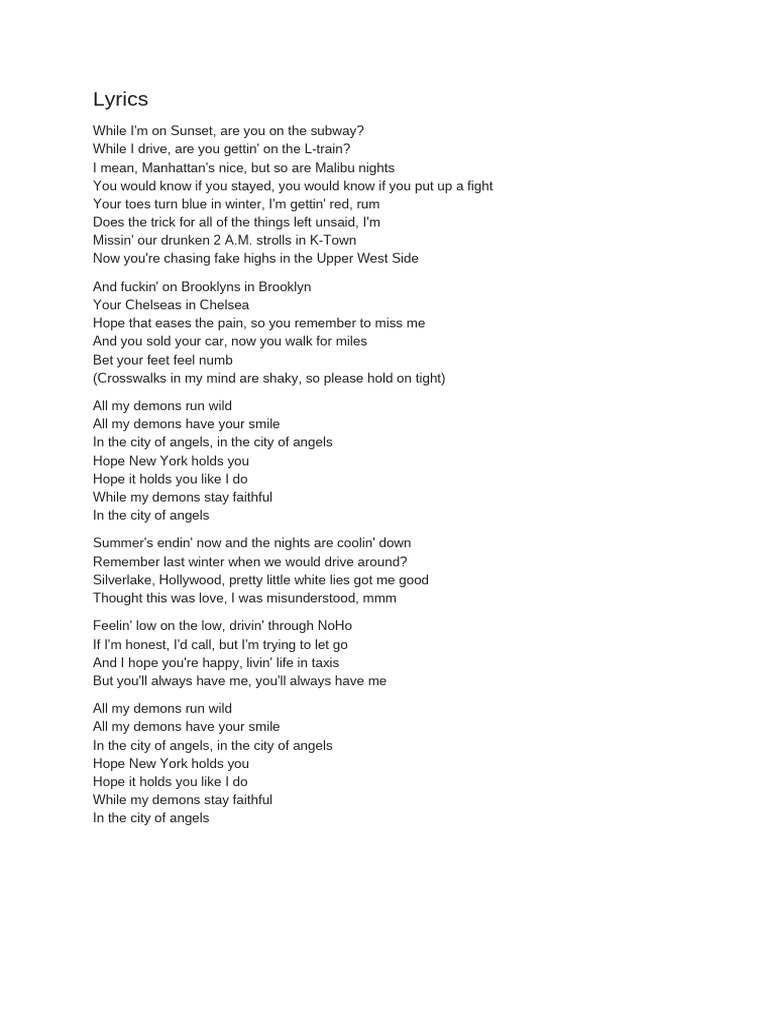 Lala lost you lyrics | PDF