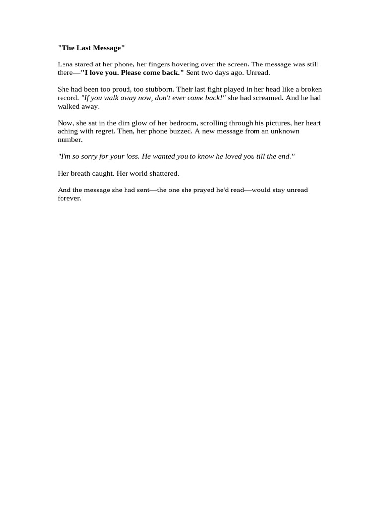The Last Message | PDF