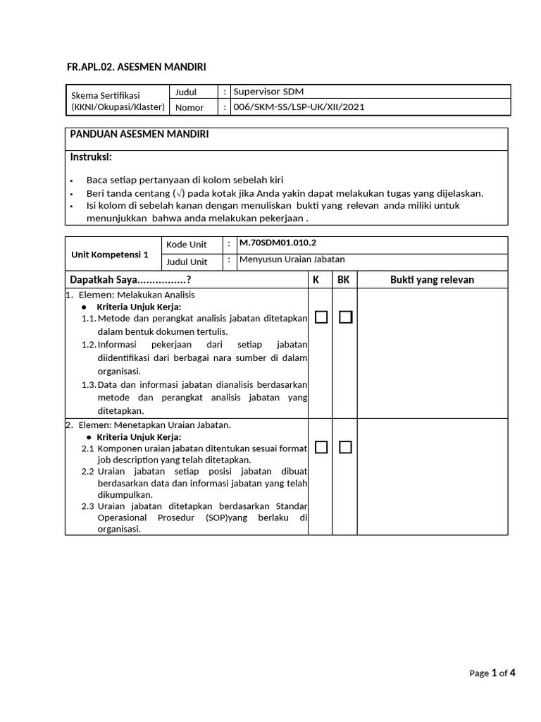 1002.-FR.APL-02.-Asesmen-Mandiri-SPV-SDM | PDF