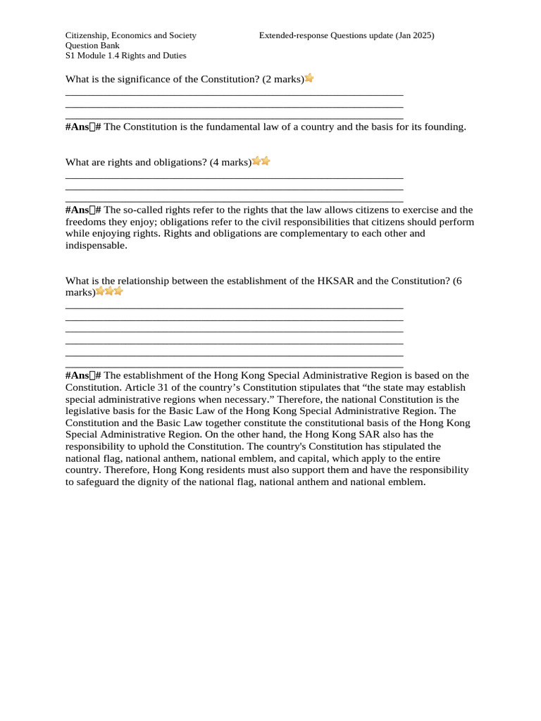 Module 1.4 Extended-Response Questions - New - T 202501 | PDF