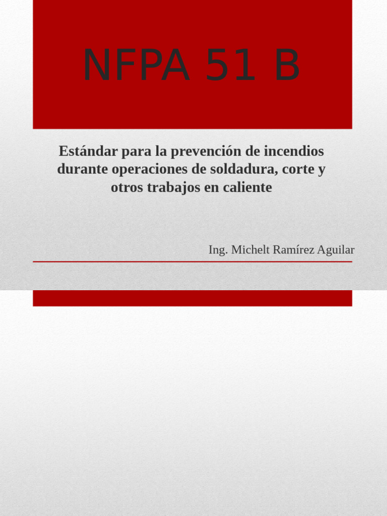 Nfpa 51 B | PDF