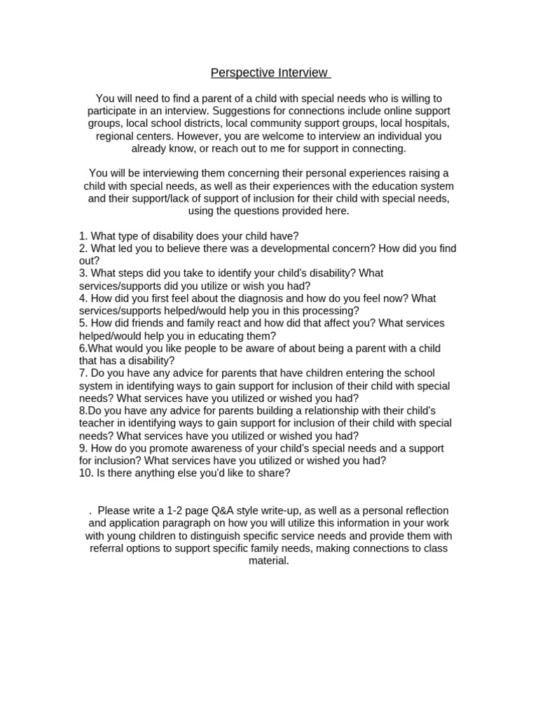 CDSED 67 Perspective Interview-1 | PDF | Disability | Behavioural Sciences