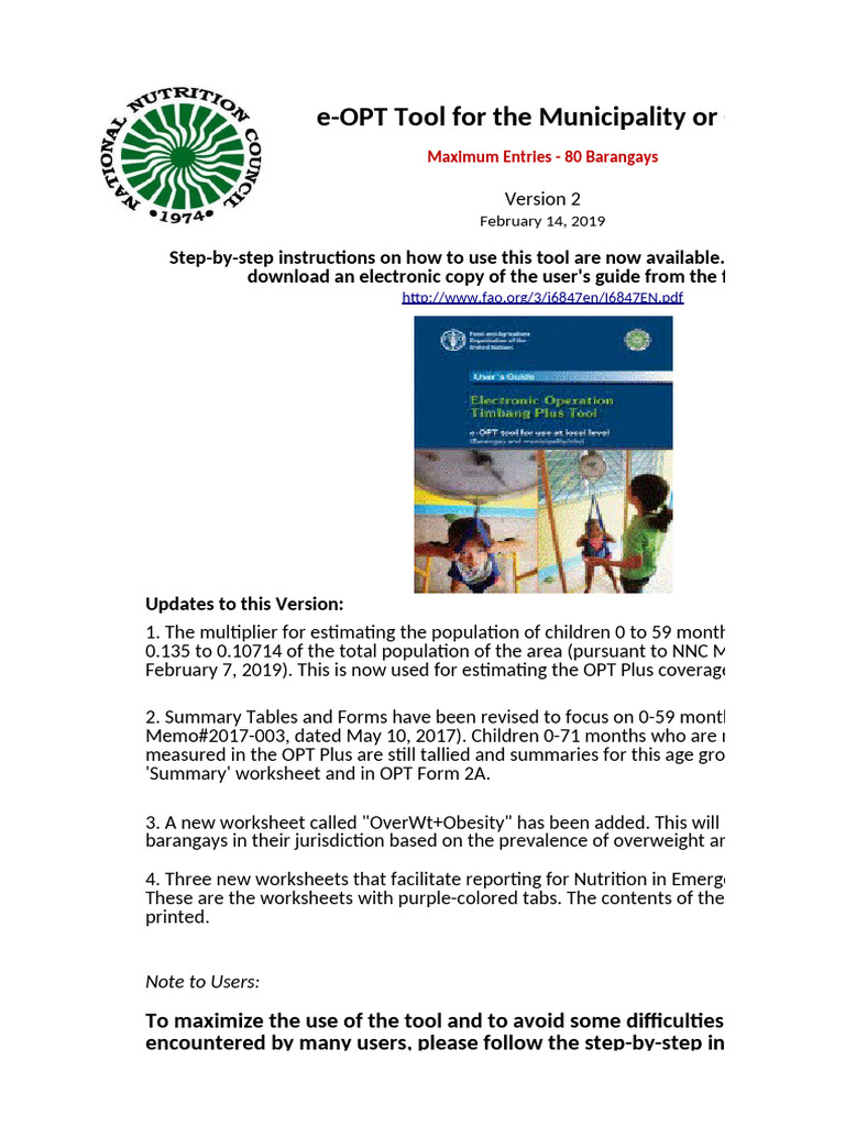 EOPT Tool For The Municipality of CAPUL 2021 | PDF | Worksheet ...