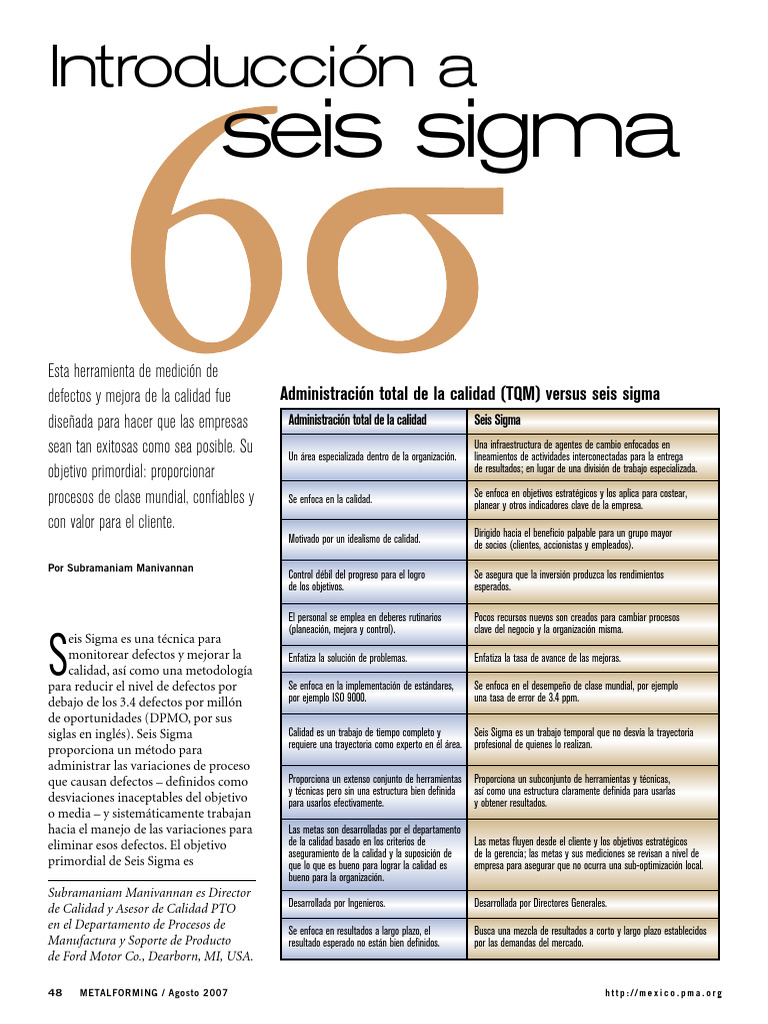 Seis Sigma | PDF | Six Sigma