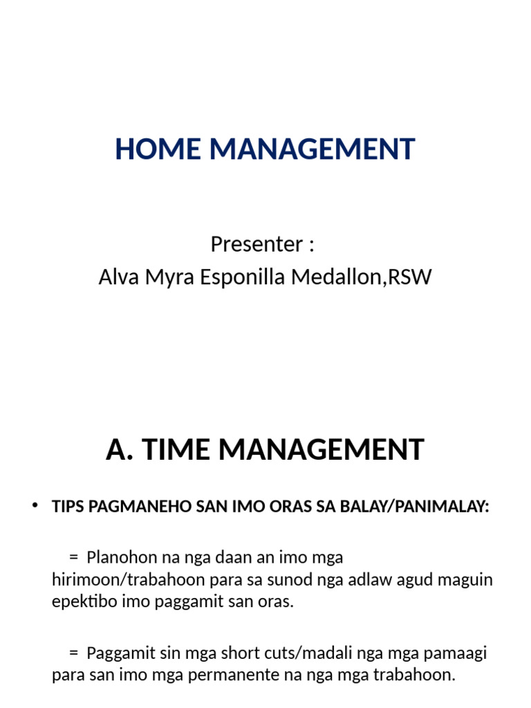 Home Management | PDF