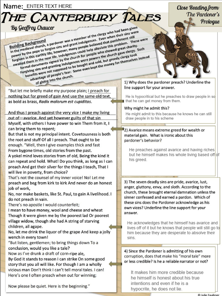 Greed and Hypocrisy in "The Pardoner's Tale" | PDF | Greed
