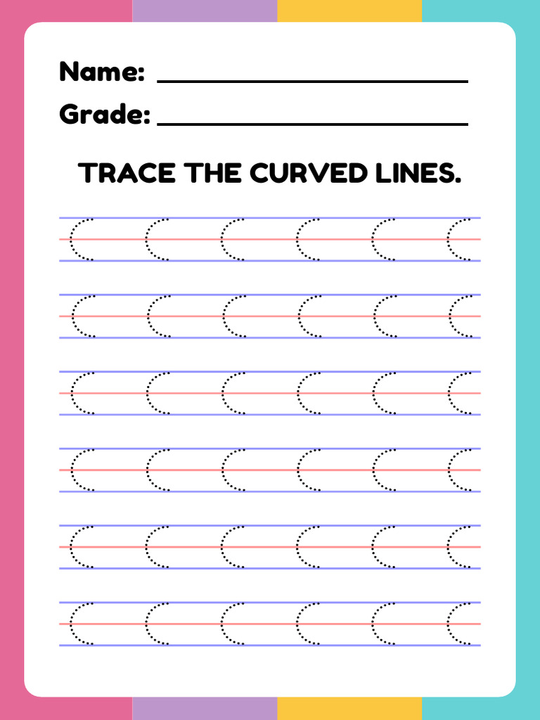 Brown Simple Trace The Vertical Lines Worksheet | PDF