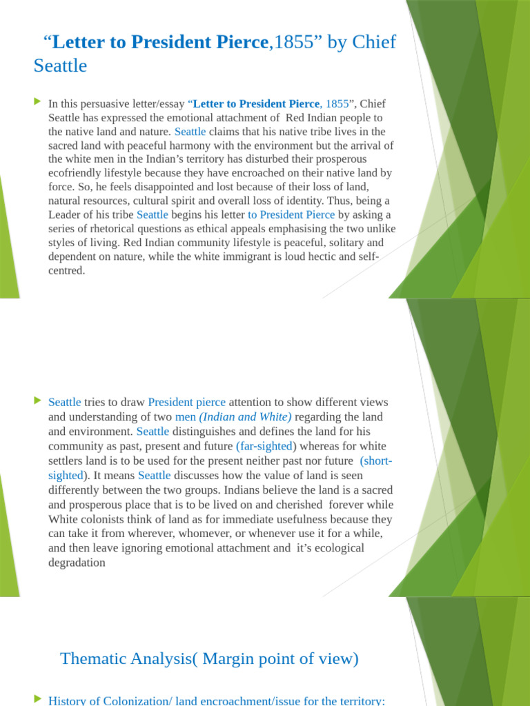 Letter To President Pierce by Chief Seattle | PDF | Rhetoric | Native ...