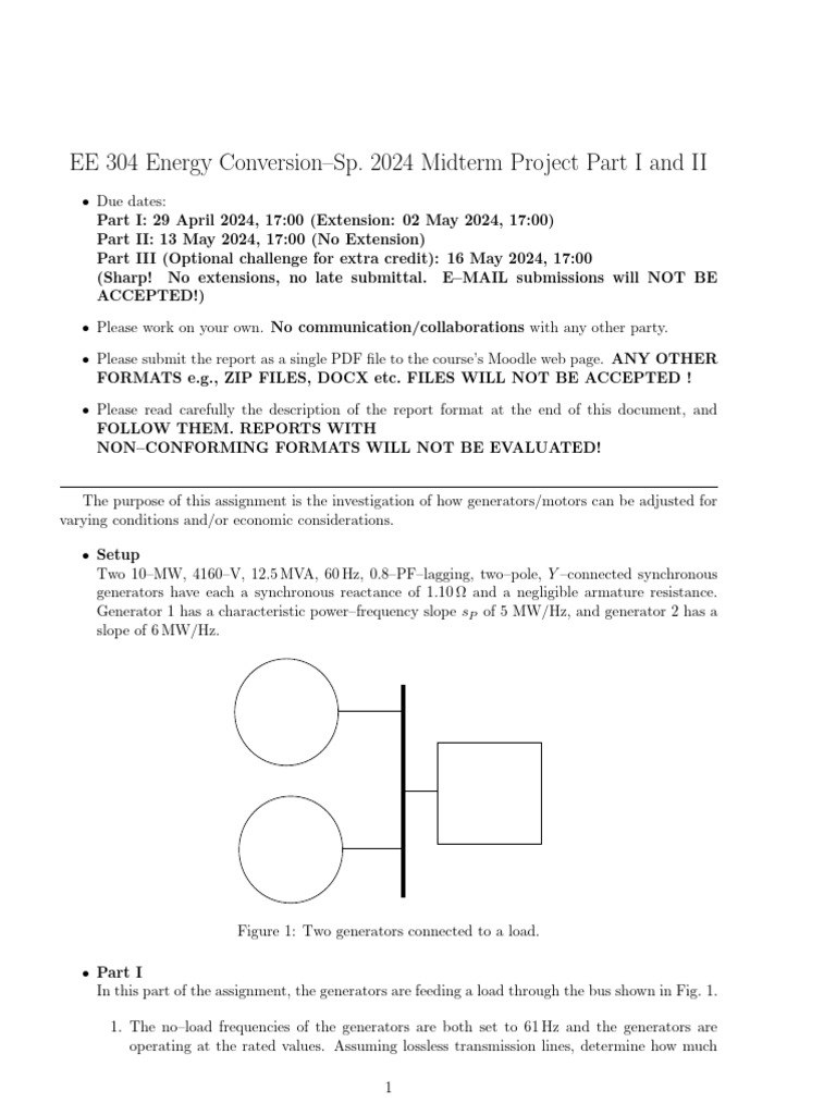 MidtermProject01 Energyconv Spring 2024 | PDF | Ac Power | Transmission ...