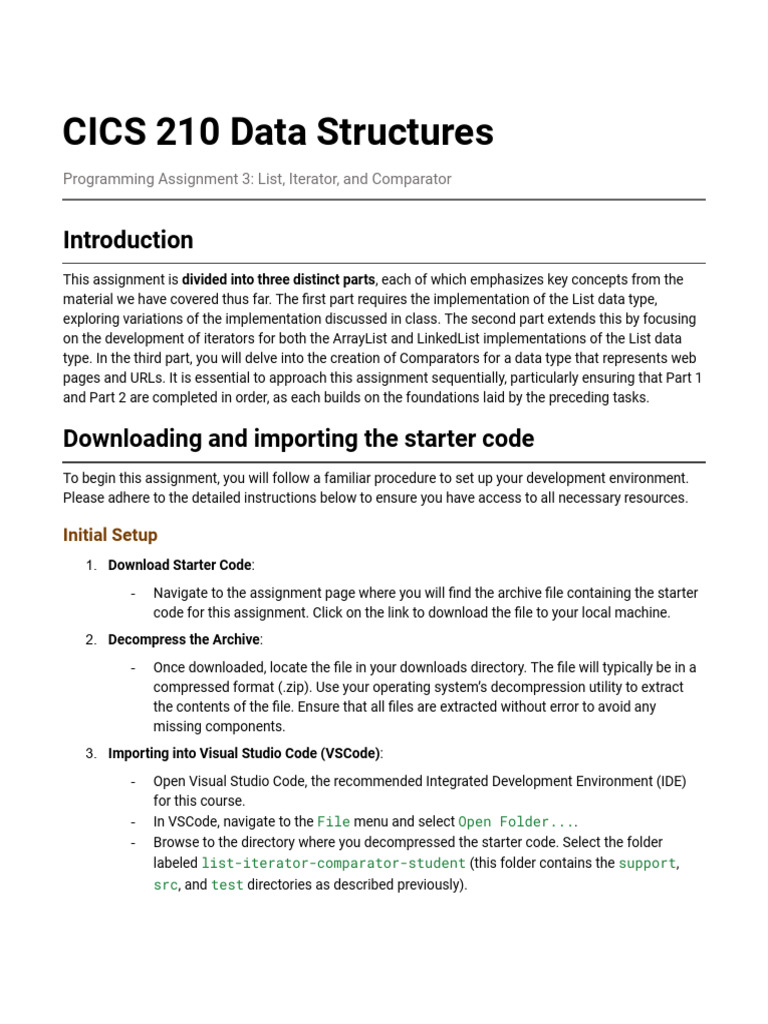 03 List Iterator Comparator Instructions | PDF | Class (Computer Programming) | Method (Computer ...
