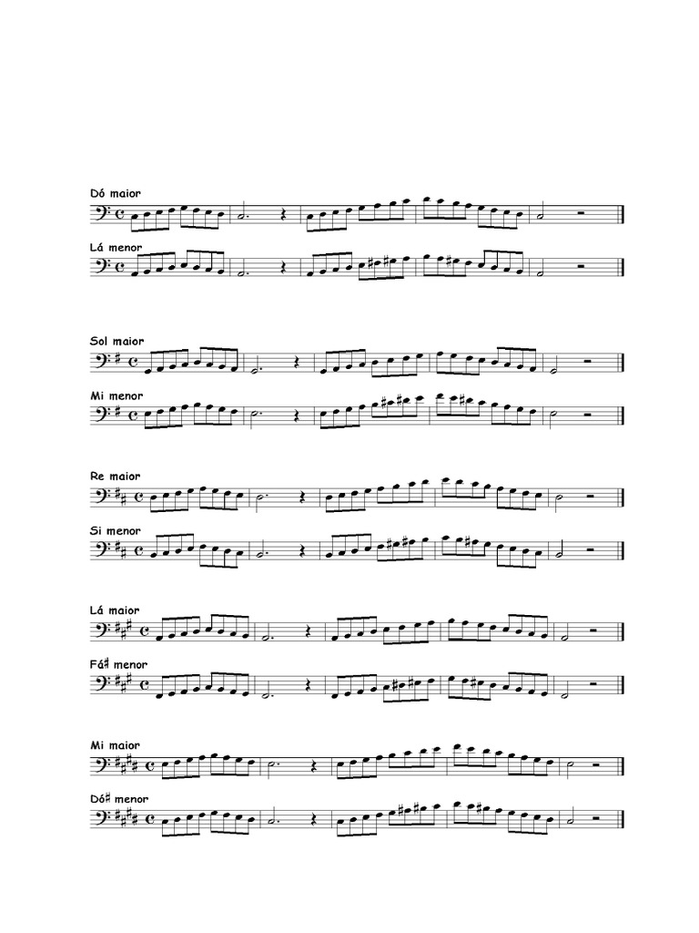 Escalas Maiores e Menores - Trombone | PDF