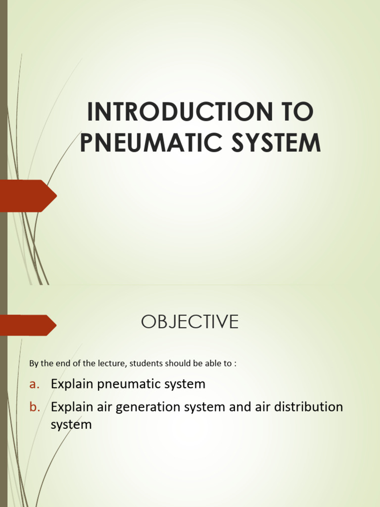 Introduction to Pneumatic Systems | PDF | Valve | Pump