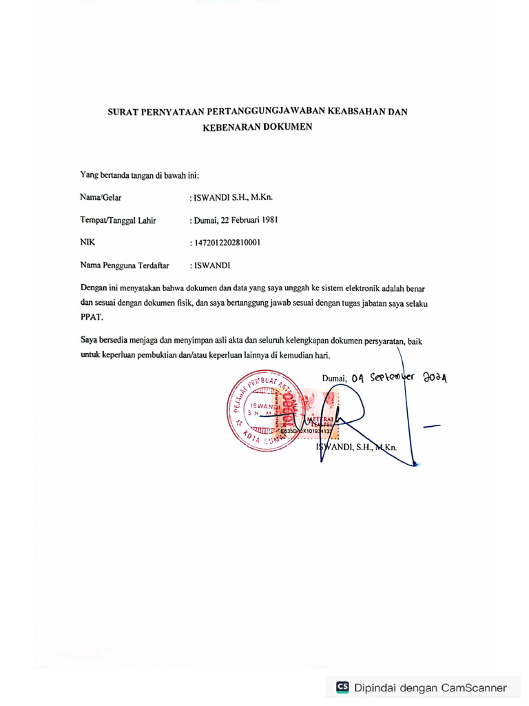 Surat Keabsahaan Rokiah | PDF