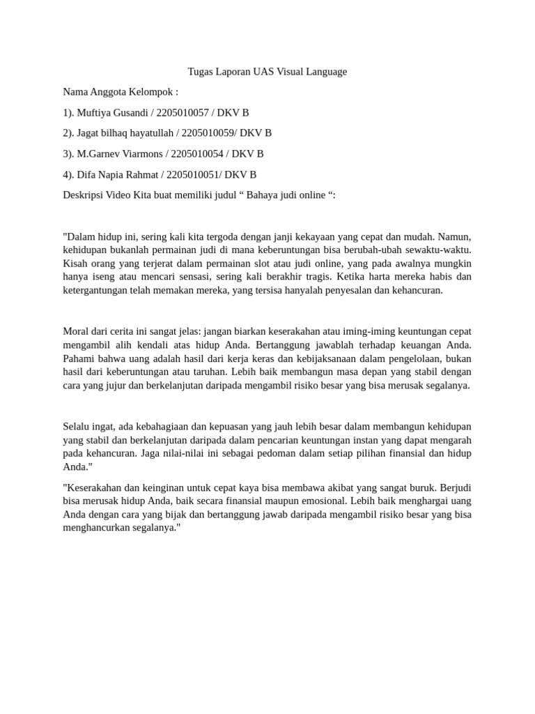 Tugas Laporan UAS Visual Language | PDF