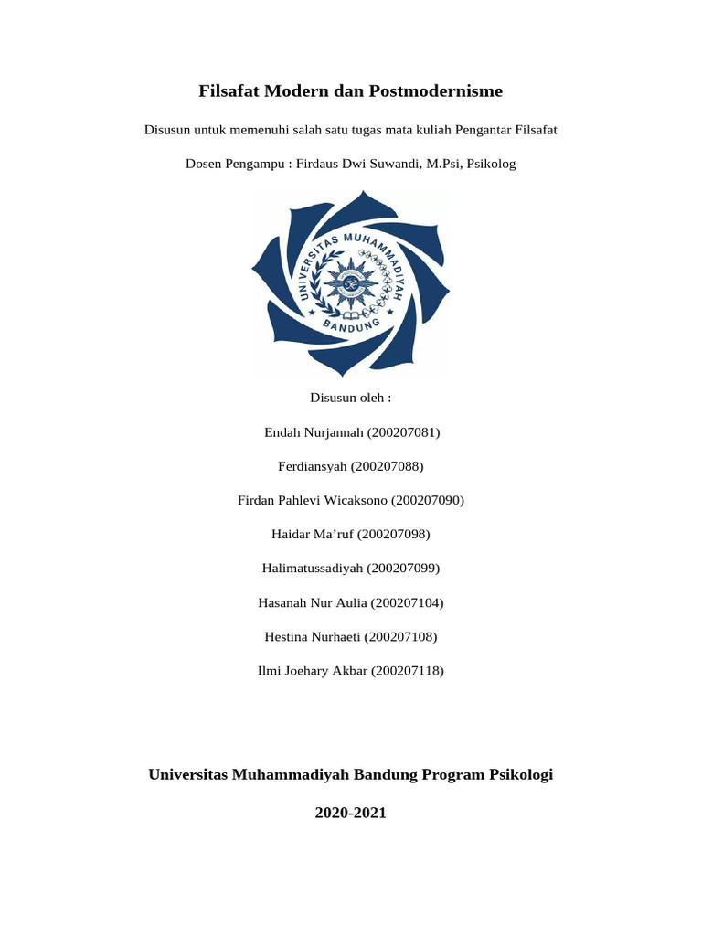 Aliran-Aliran Filsafat Modernisme Dan Postmodernisme | PDF